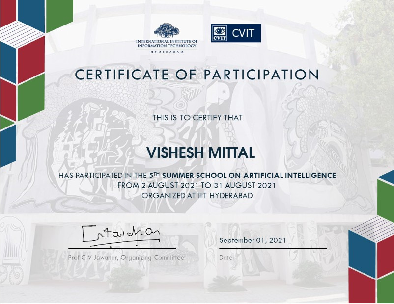 Achievements - Vishesh Mittal